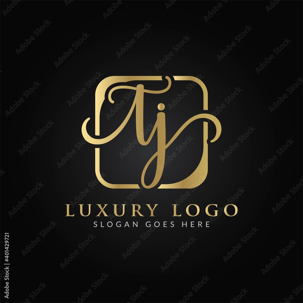 Initial TJ letter Logo Design vector Template. Abstract Luxury Letter ...