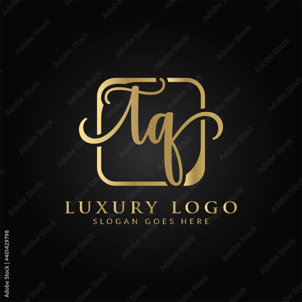 Initial TQ letter Logo Design vector Template. Abstract Luxury Letter ...