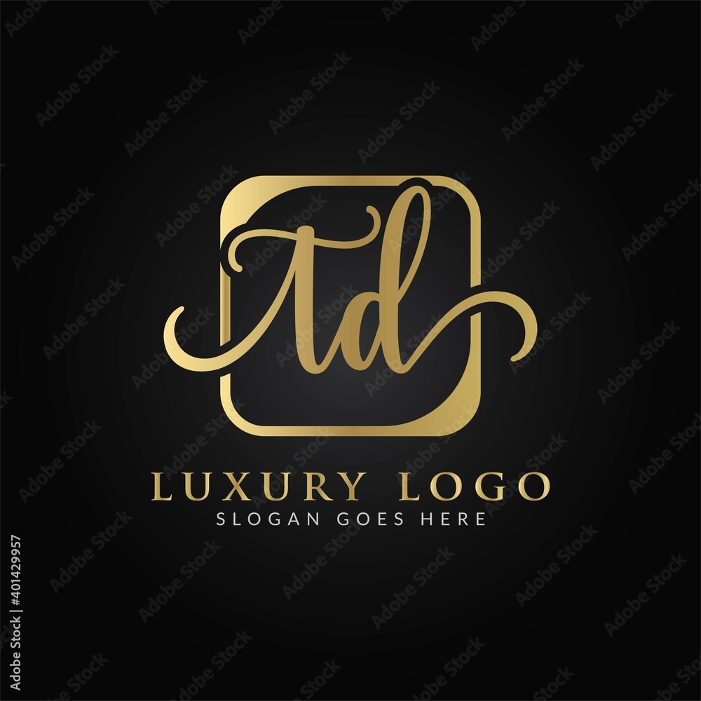 Initial TD letter Logo Design vector Template. Abstract Luxury Letter ...