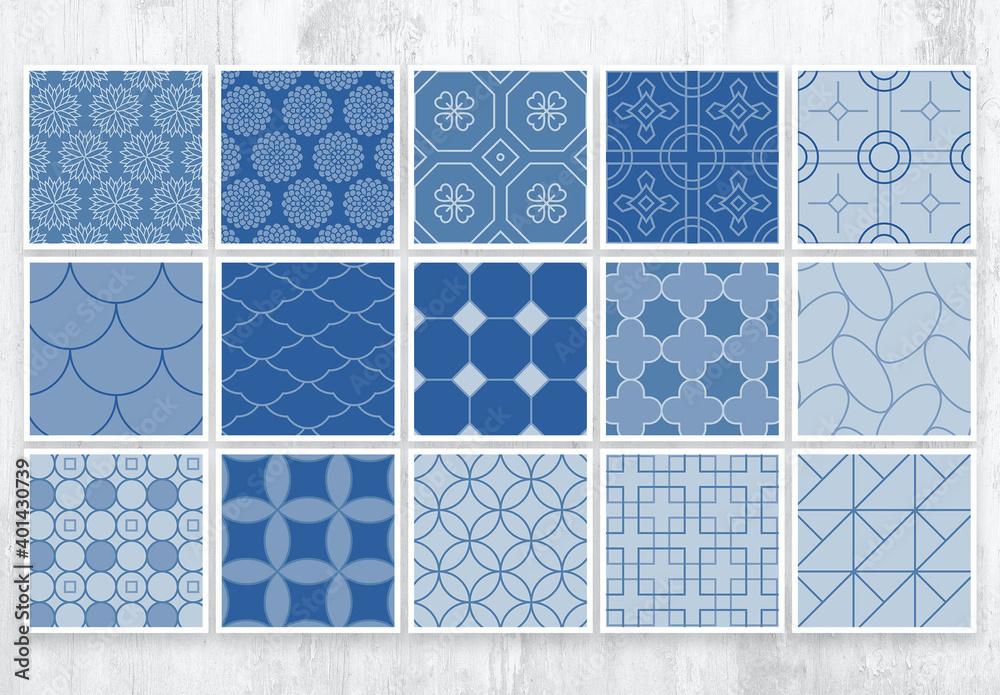 Seamless Asian Inspired Patterns Collection Stock Template | Adobe Stock