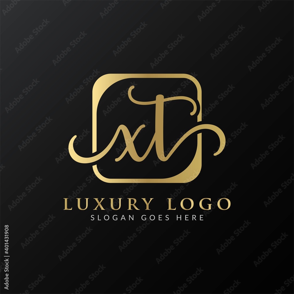 Creative letter XT Logo Design Vector Template. Initial Luxury Letter ...