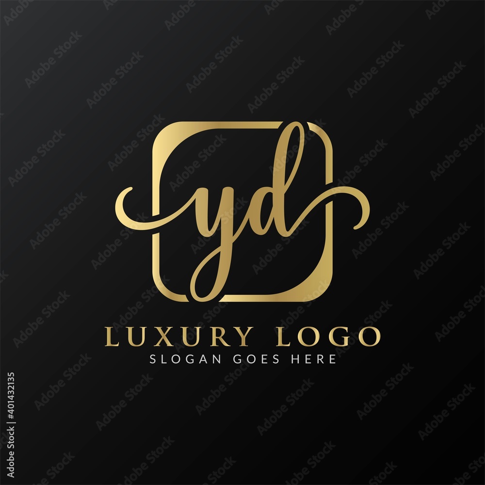 YD Logo Design Vector Template. Initial Luxury Letter YD Vector ...