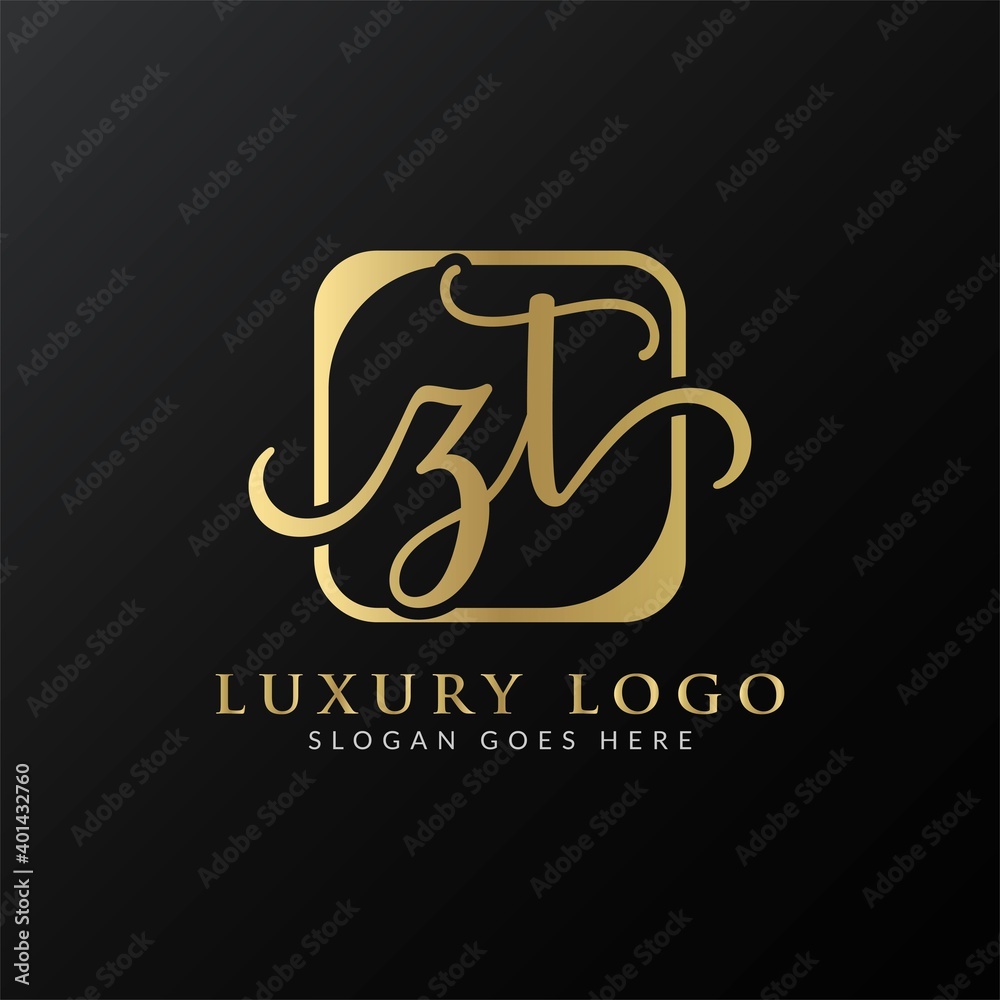 ZT Logo Design Vector Template. Initial Luxury Letter ZT Vector ...