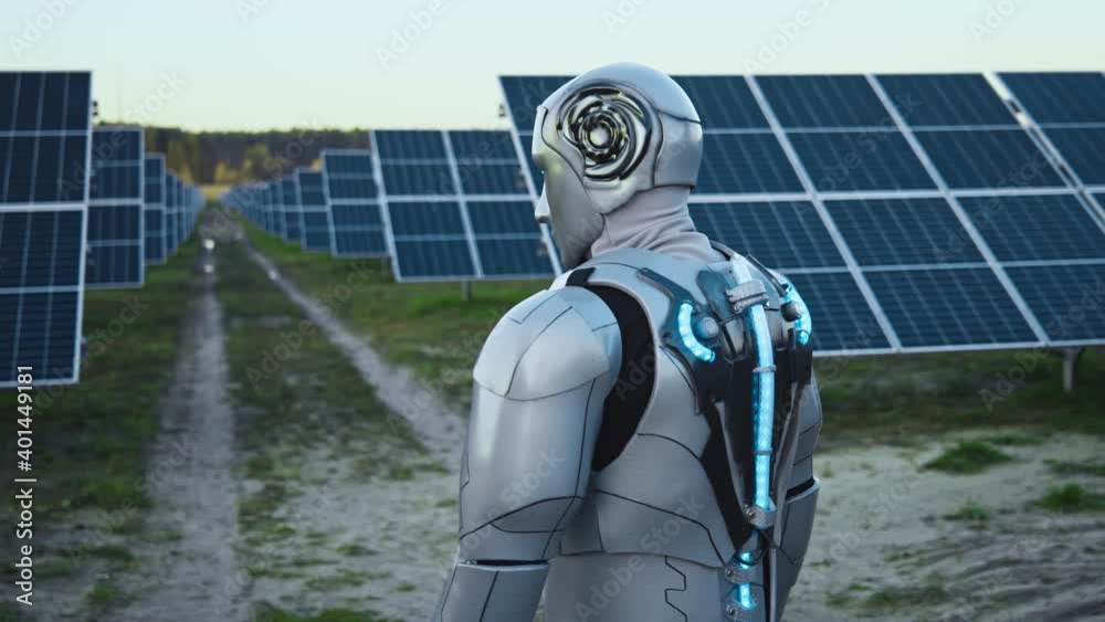 Vidéo Stock Sustainable production. Motion camera view of robotic ...