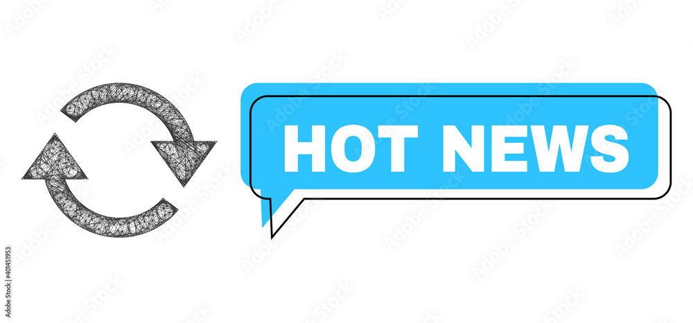 Speech Hot News blue bubble frame and net refresh. Frame and colored ...