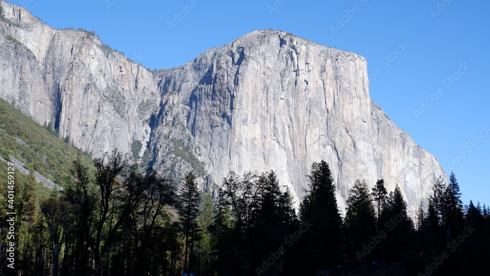 Poster El Capitan Mountain landscape with sky, trees and clouds – Wall ...