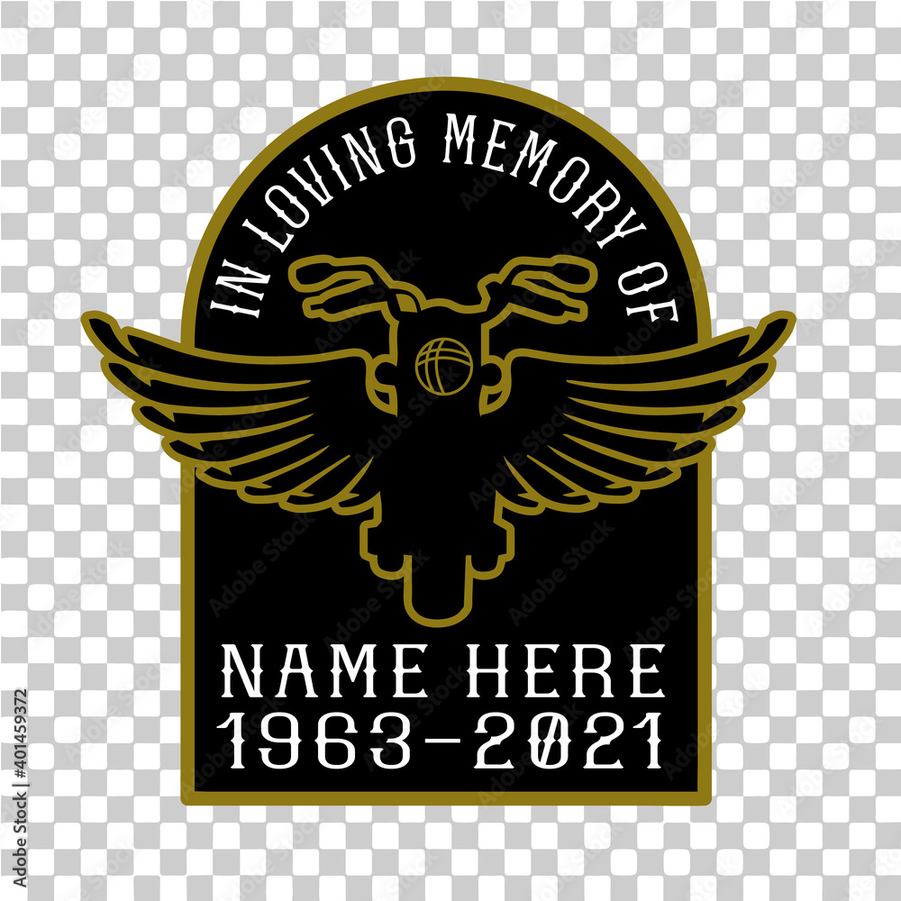 VECTORS. Fallen Biker Memorial patch, badge, in loving memory ...