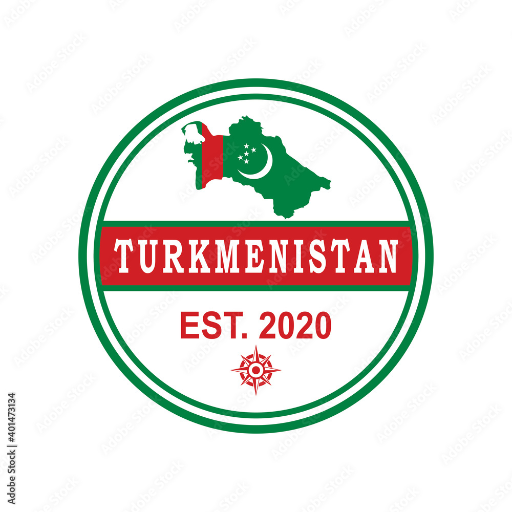 Turkmenistan Map Vector , Country Logo Stock Vector | Adobe Stock