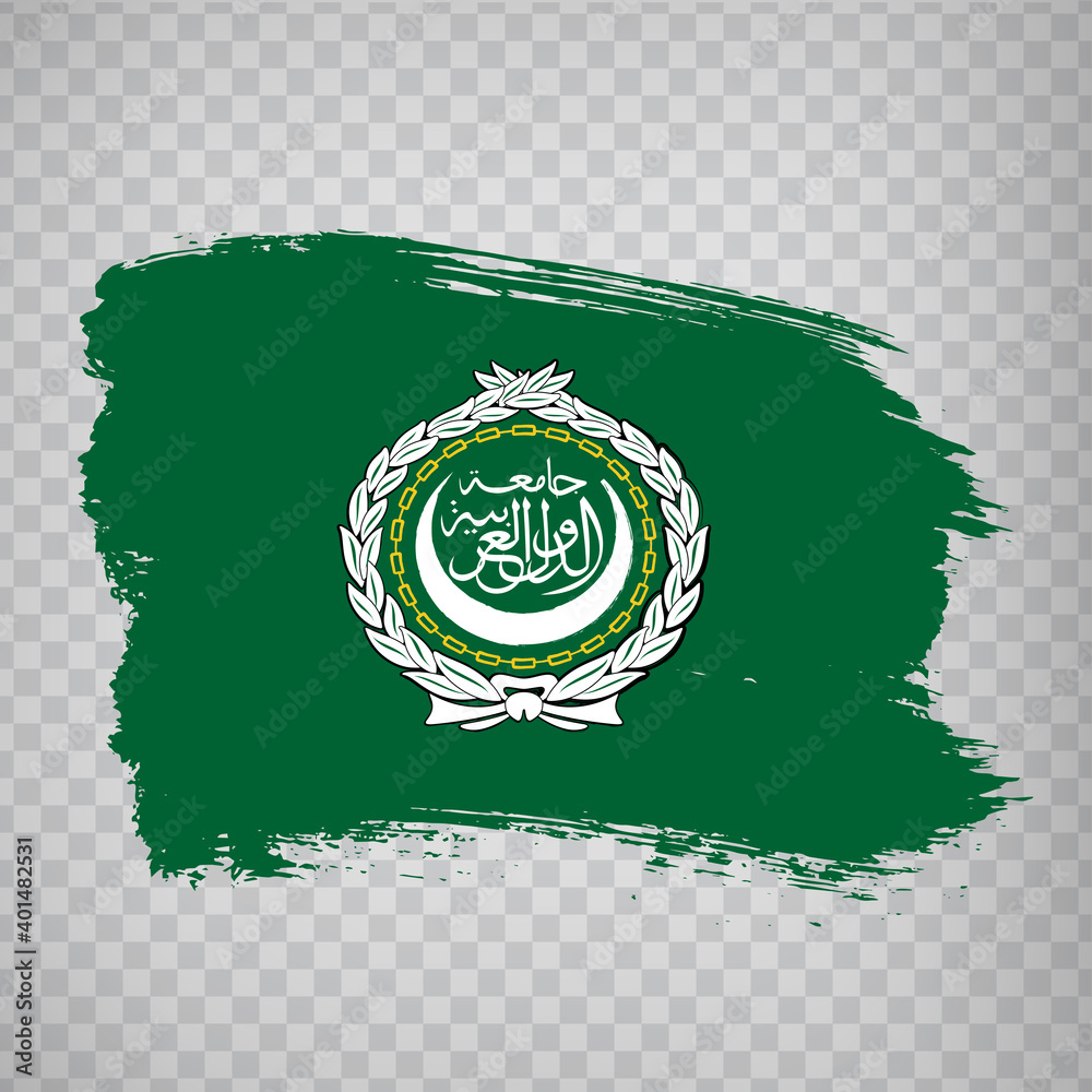 Flag League of Arab States brush strokes. Flag of Arab League on ...