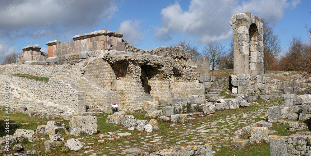 archaeological site of carsulae, twin temples, tabernae and ancient via ...