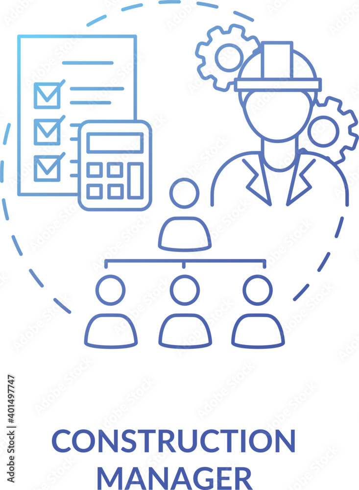 Construction manager blue gradient concept icon Stock Vector | Adobe Stock