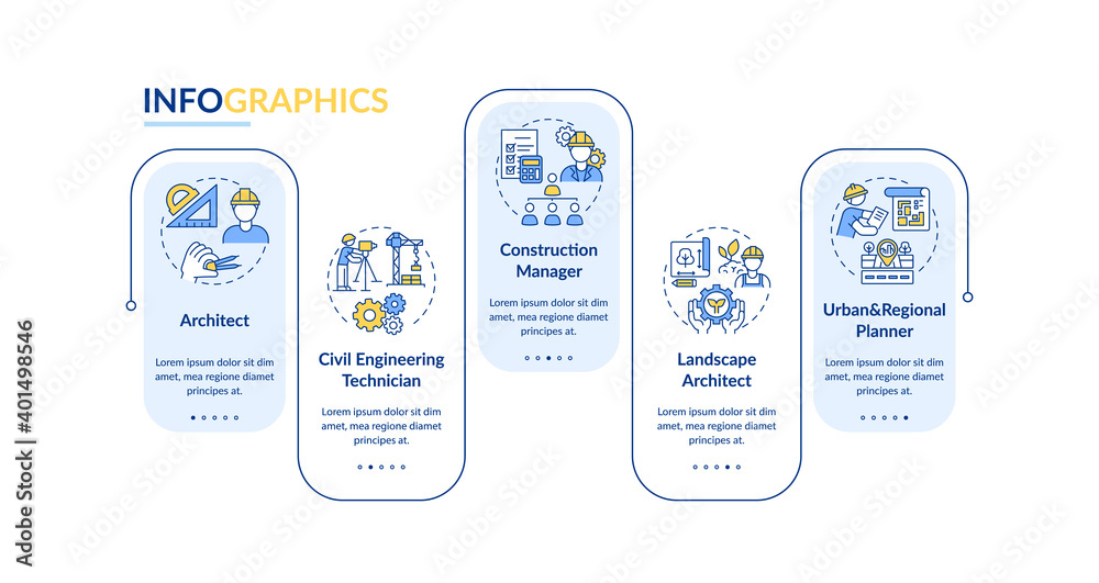 Vetor de Civil engineering professional vector infographic template do ...