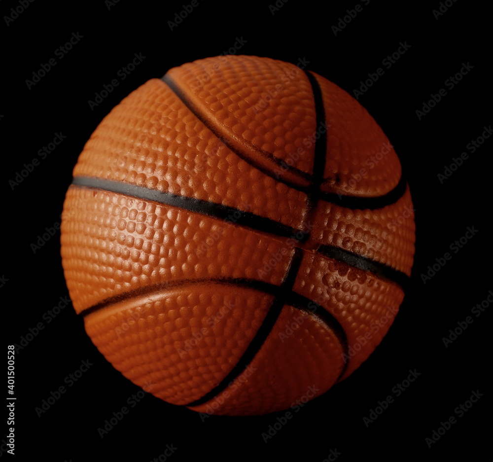 Basketball ball isolated on black background with clipping path, top ...