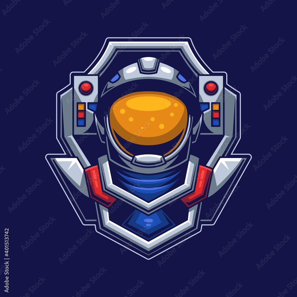 Astronaut head with mask logo gaming. Spaceman face esport twitch ...