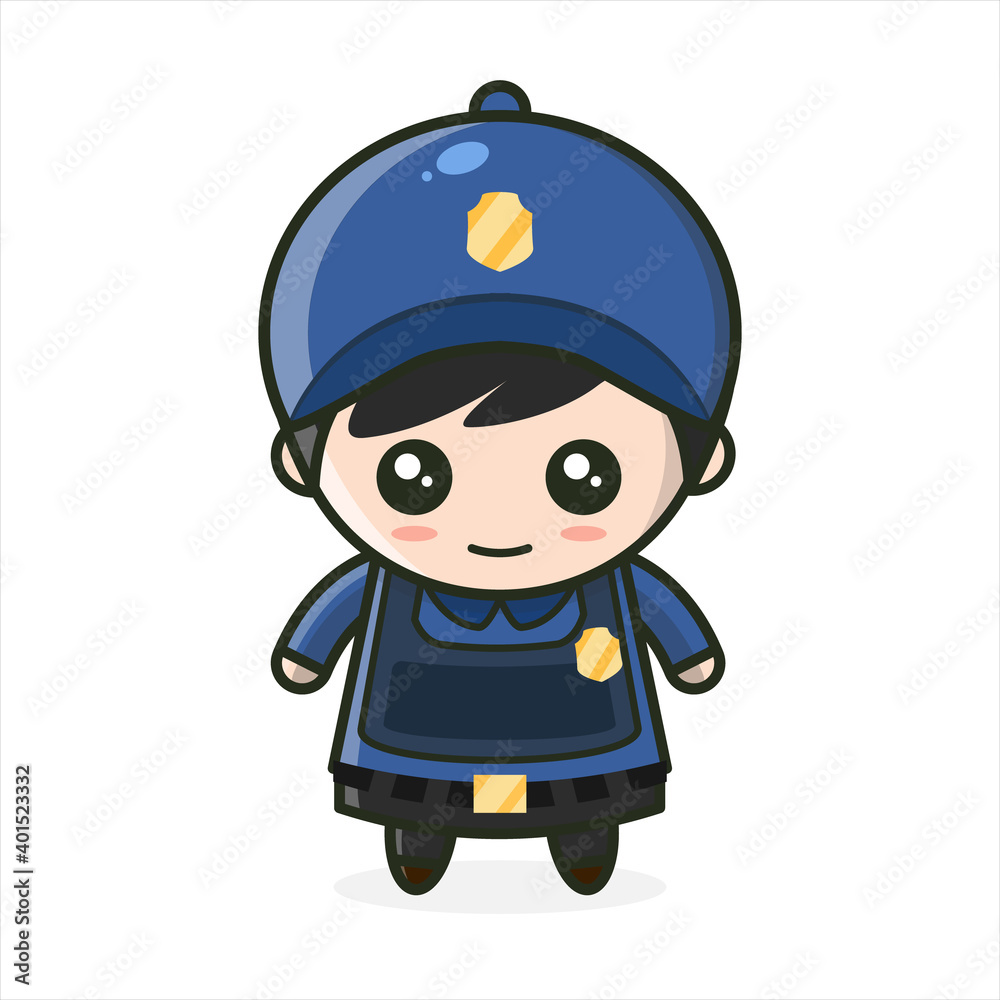 Basic RGBCute Police Man Officer Security Protection Defends Young ...