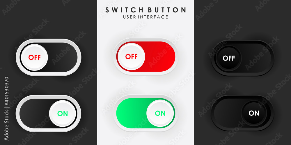 Minimalist Switch Button On Off in Neumorphism Design. Simple, modern ...
