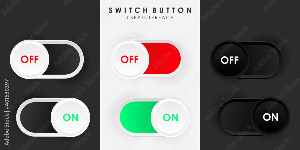 Minimalist Switch Button On Off in Neumorphism Design. Simple, modern ...