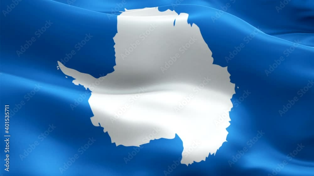Antarctic region flag Closeup 1080p Full HD 1920X1080 footage video ...