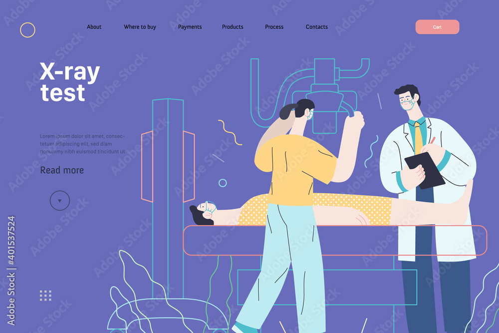 Medical tests template - x-ray test - modern flat vector concept ...