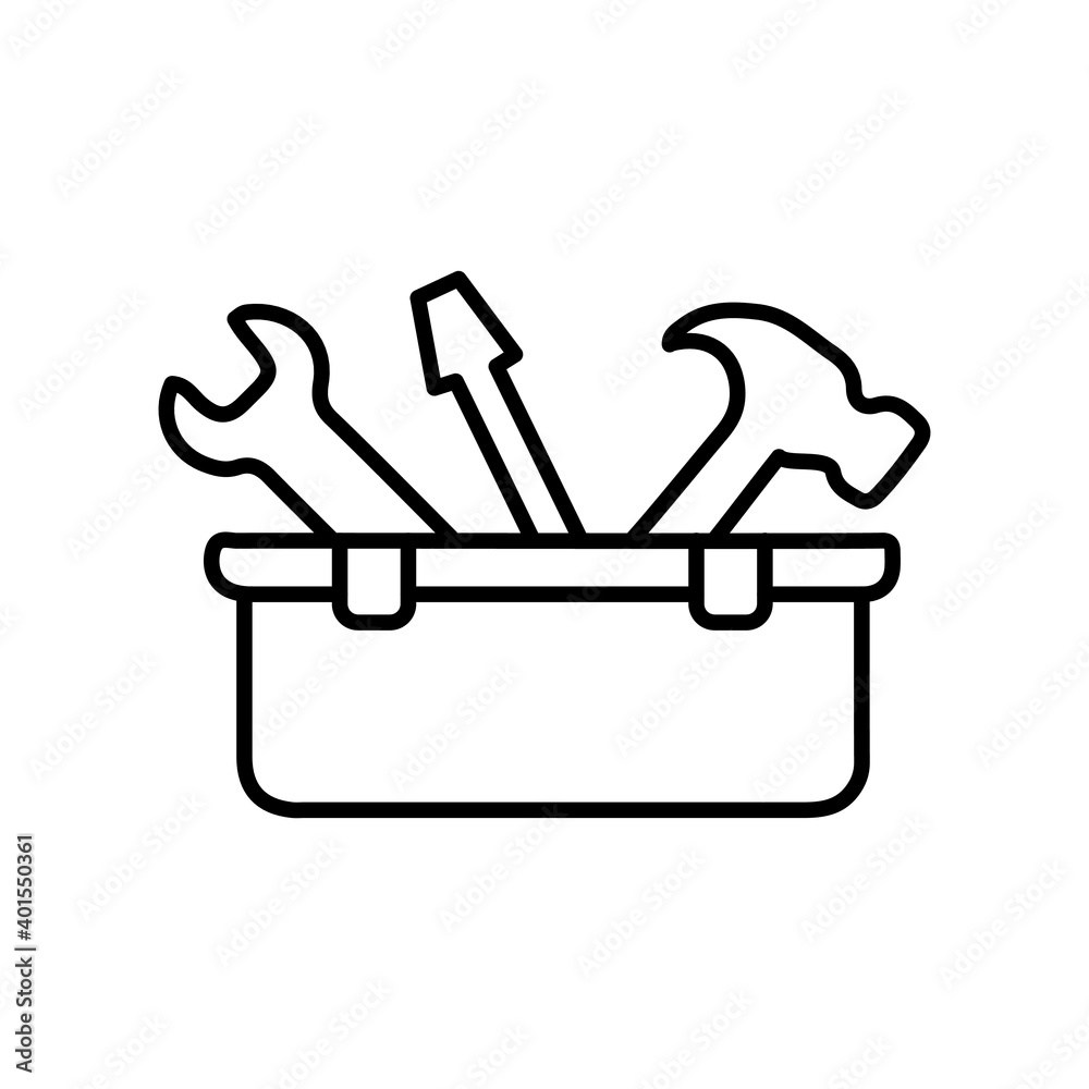 Toolbox construction tools line icon Stock Vector | Adobe Stock Toolbox construction tools line icon Stock Vector | Adobe Stock