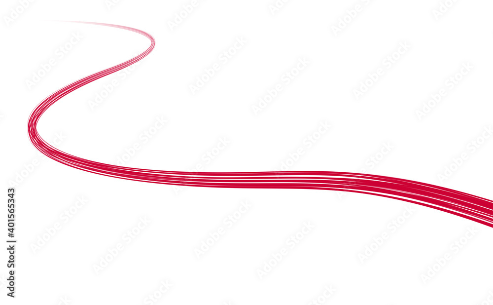winding trail path with red lines on white background - simple graphic ...