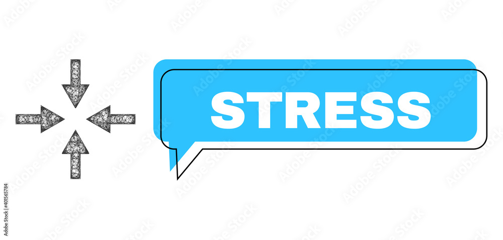 Speech Stress blue cloud frame and wire frame compress arrows. Frame ...