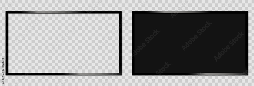 Vecteur Stock Modern TV set on a transparent background. Vector ...