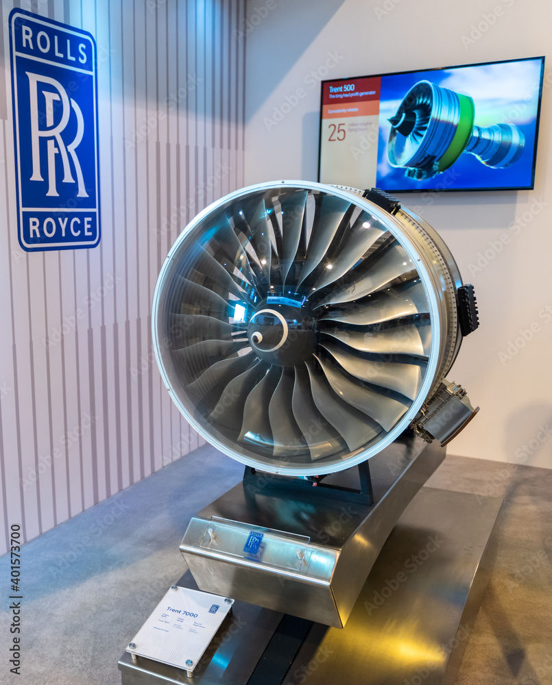 August 31, 2019, Moscow region, Russia. Rolls-Royce Trent 7000 is a ...