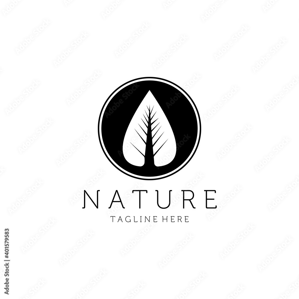 nature leaf vintage logo illustration design Stock Vector | Adobe Stock