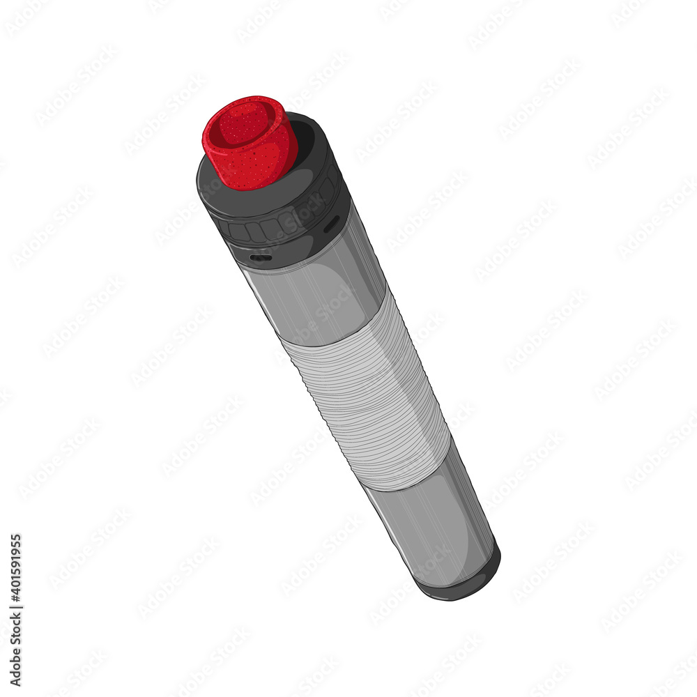 Vape mech mod with rebuildable dripping atomizer. E-cigarette concept ...