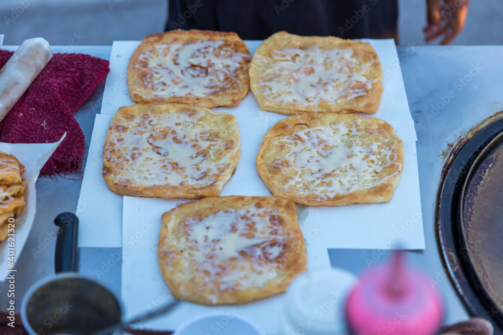 Roti Making, roti thresh flour by roti maker with oil. Indian ...