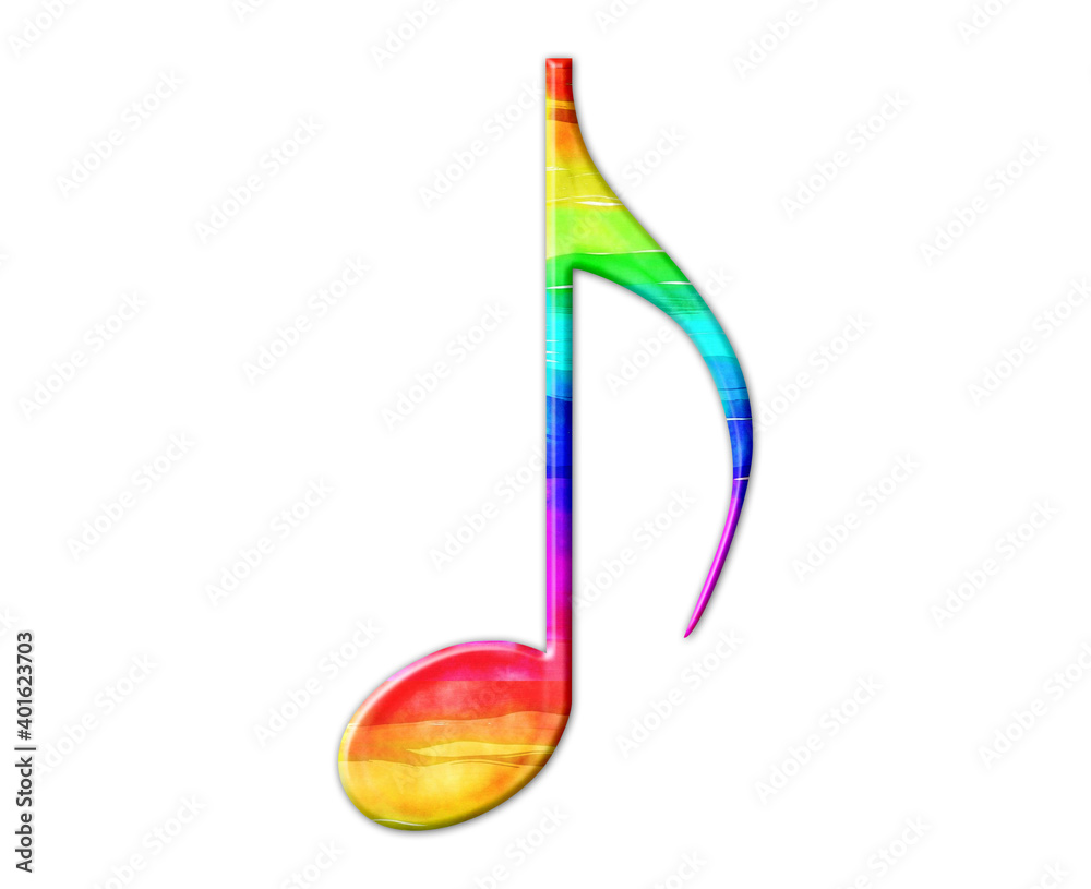 Clef Music note symbol, LGBT Pride Flag Color illustration Stock ...