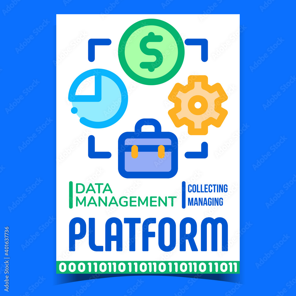 Data Management Platform Promotion Banner Vector. Data Collecting And ...