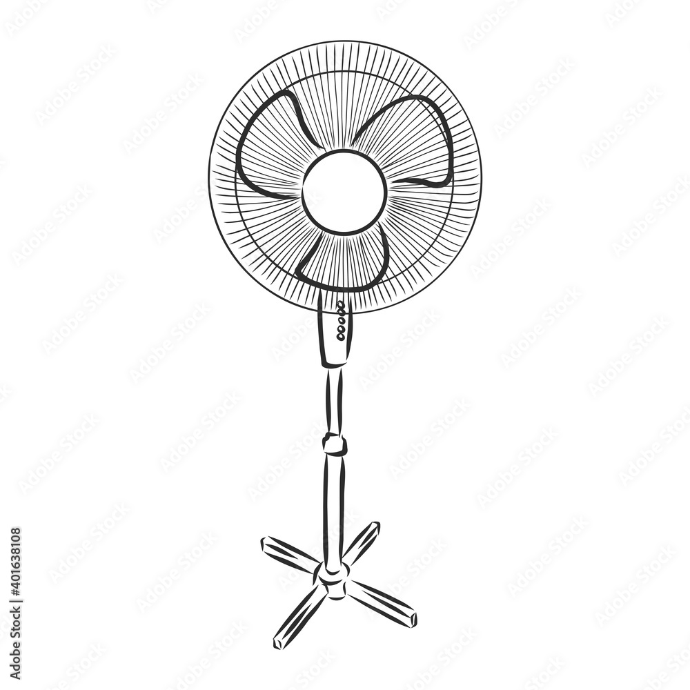 electrical fan is working vector cartoon, illustration isolated on ...