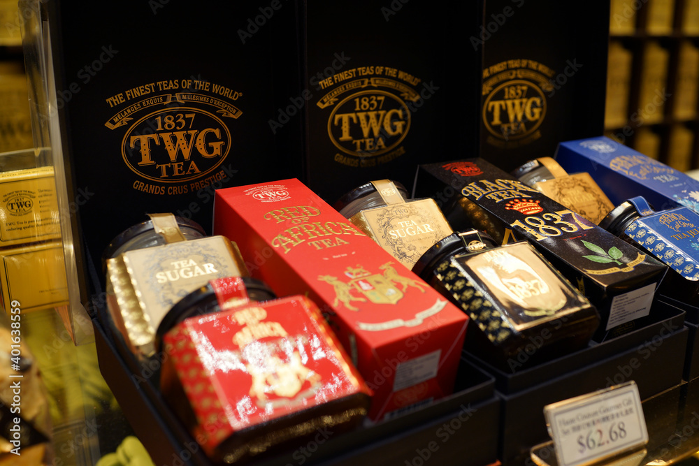 TWG tea salon and boutique in New Changi Airport Terminal 4, Singapore ...