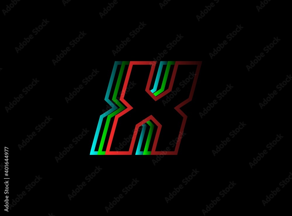 X number font fast, speed motion logo. Sport style futuristic oblique ...