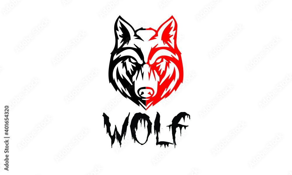 WOLF icon monogram letter text alphabet logo design Stock Vector ...