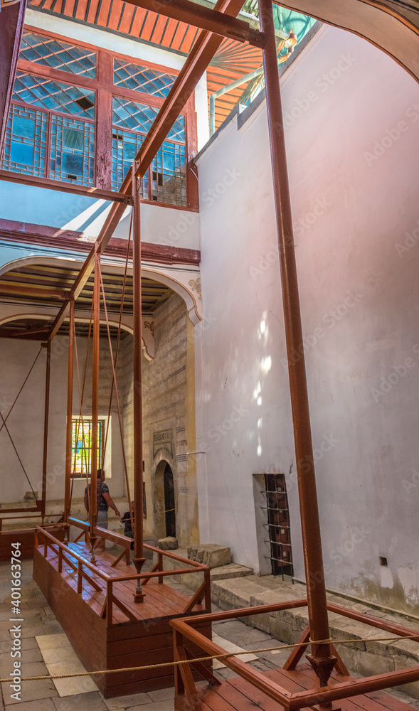 decoration of Divan Chamber in Khan's Palace (Hansaray) in Bakhchisaray ...
