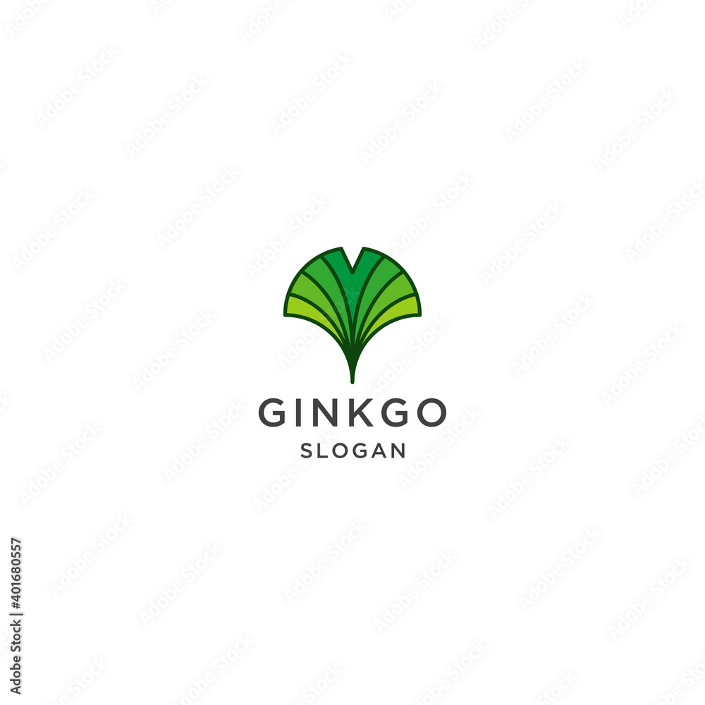 Ginkgo leaf logo icon design template vector Stock Vector | Adobe Stock