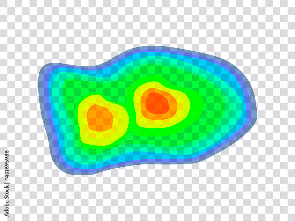 Vector graphic of infrared rays with hot spots spectrum on transparent ...