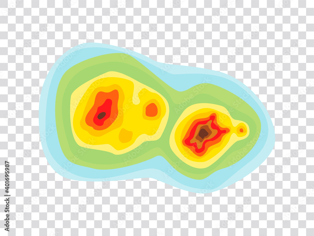 Vector graphic of infrared rays with hot spots spectrum on transparent ...