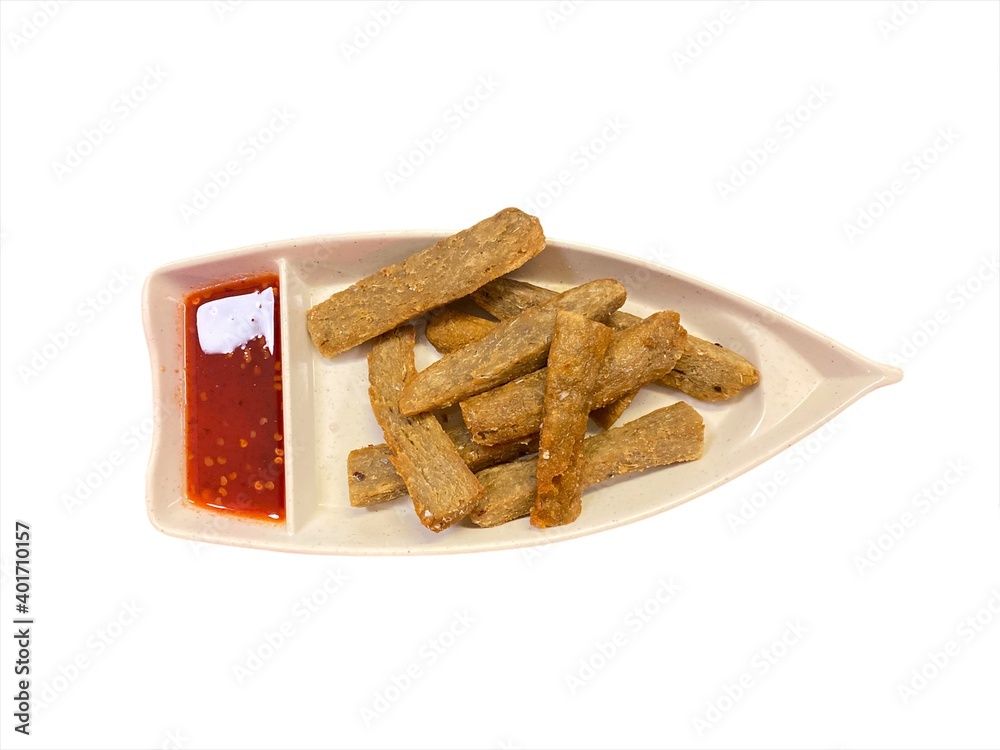 Fish cake known as keropok lekor, traditional food in Malaysia with ...