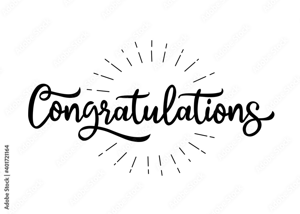 Congratulations Hand lettering typography text, Hand letter script ...