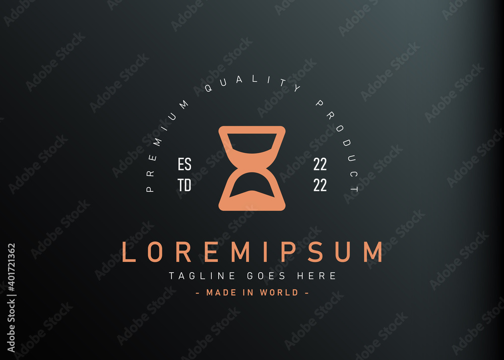 Hourglass logo design. Vector illustration of simple hourglass isolated ...