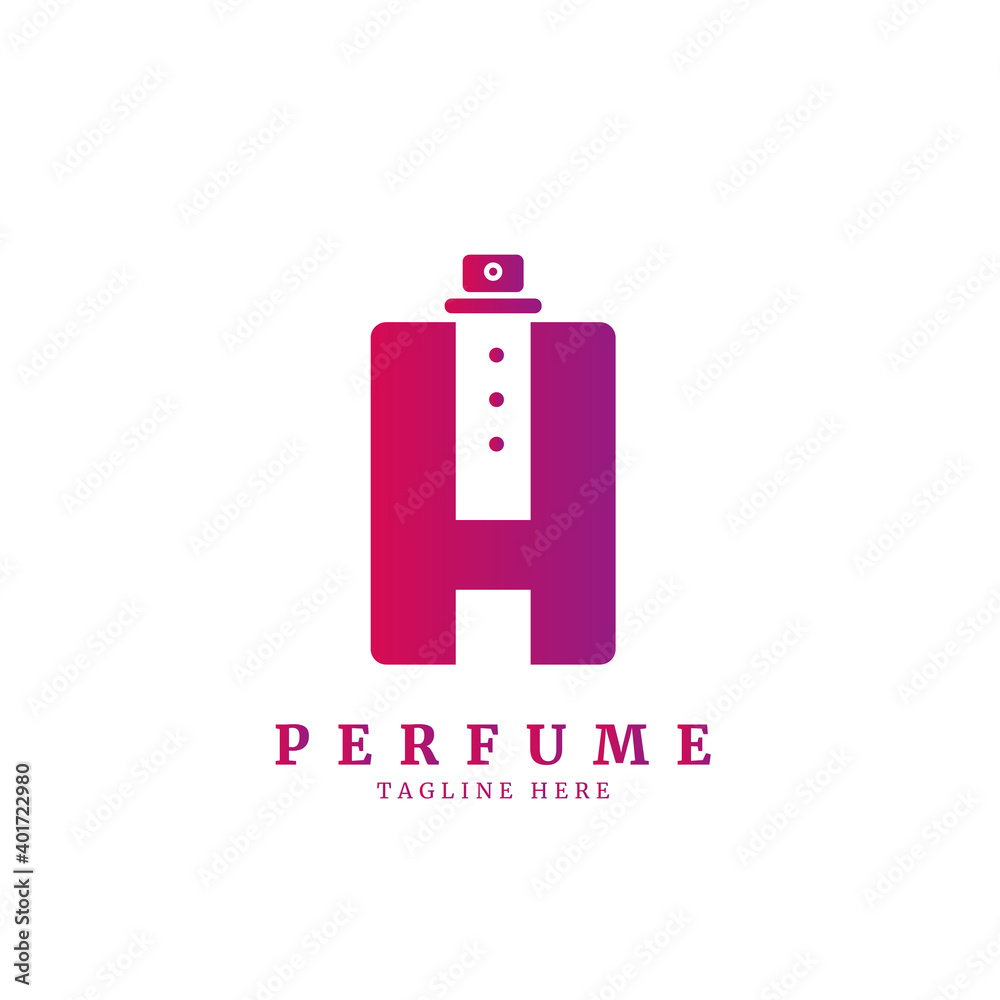 Intial H letter with perfume abstract Logo . Luxury perfume H logo ...