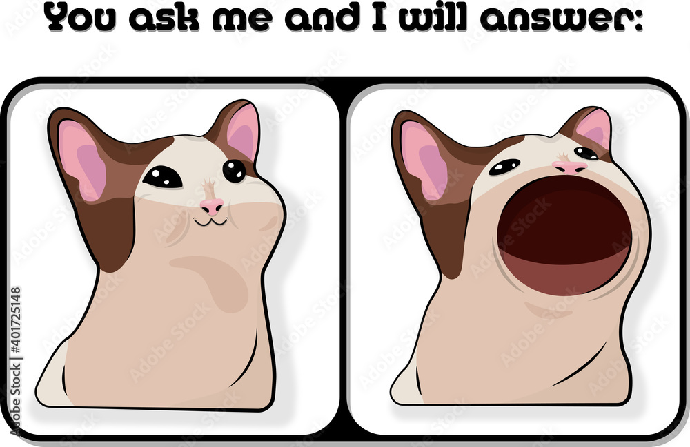 POP cat meme Stock Vector | Adobe Stock