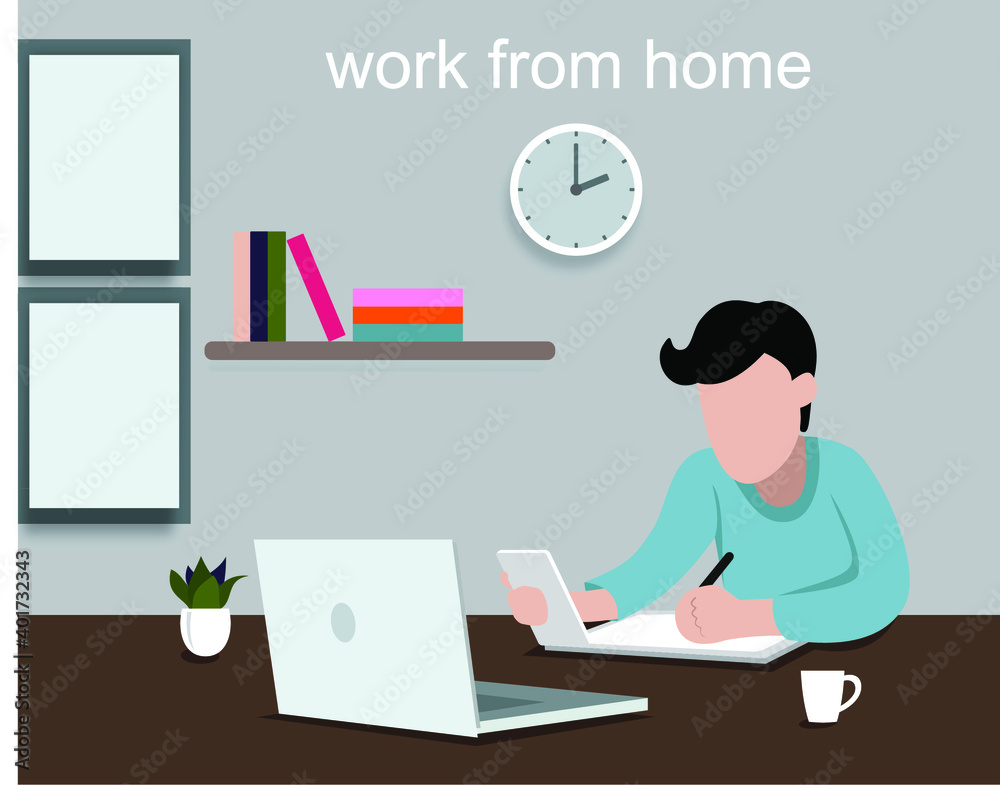 Working from home new normal Of people today. Stock Vector | Adobe Stock