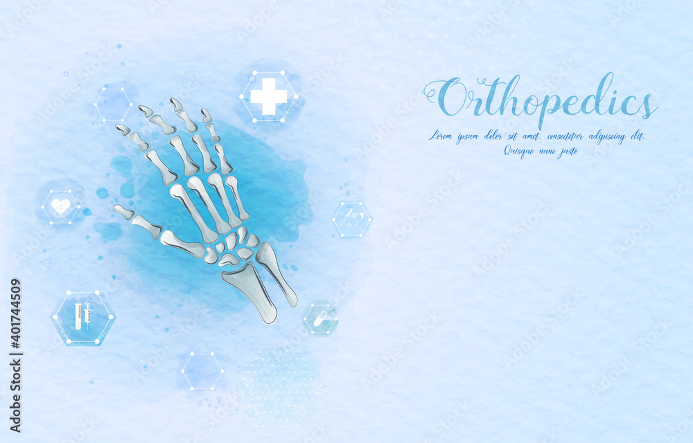 Medical orthopedic watercolor background. Treatment for orthopedics ...