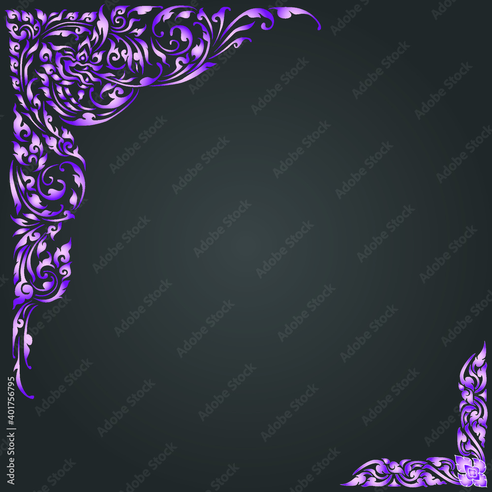 Vector illustration. Thai art luxury temple, background pattern ...