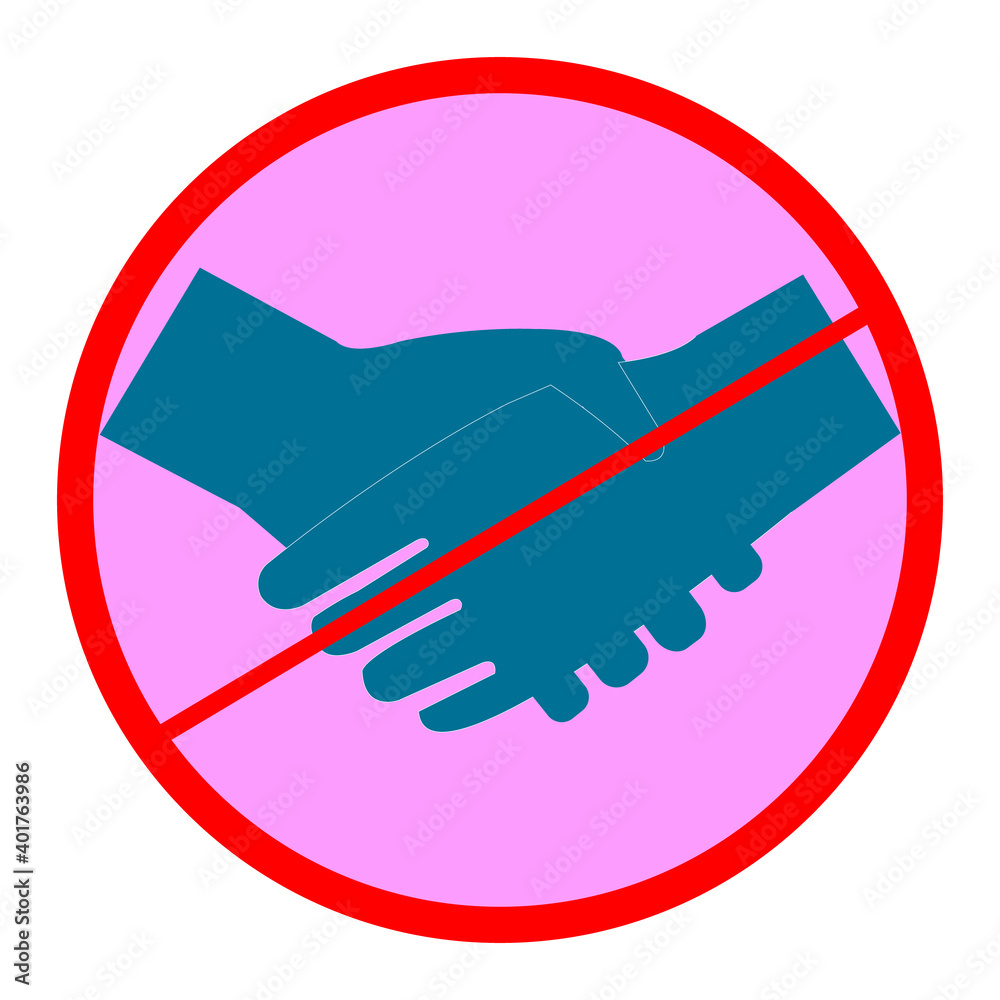 No shaking hands on clean white backdrop Stock Vector | Adobe Stock